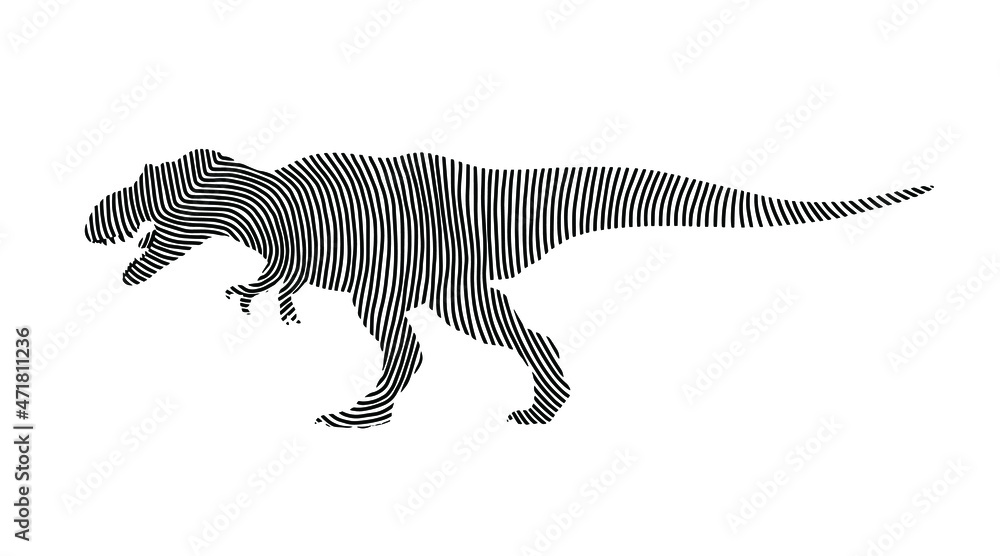 Dinosaur line art. Vector illustration. Stock Vector | Adobe Stock