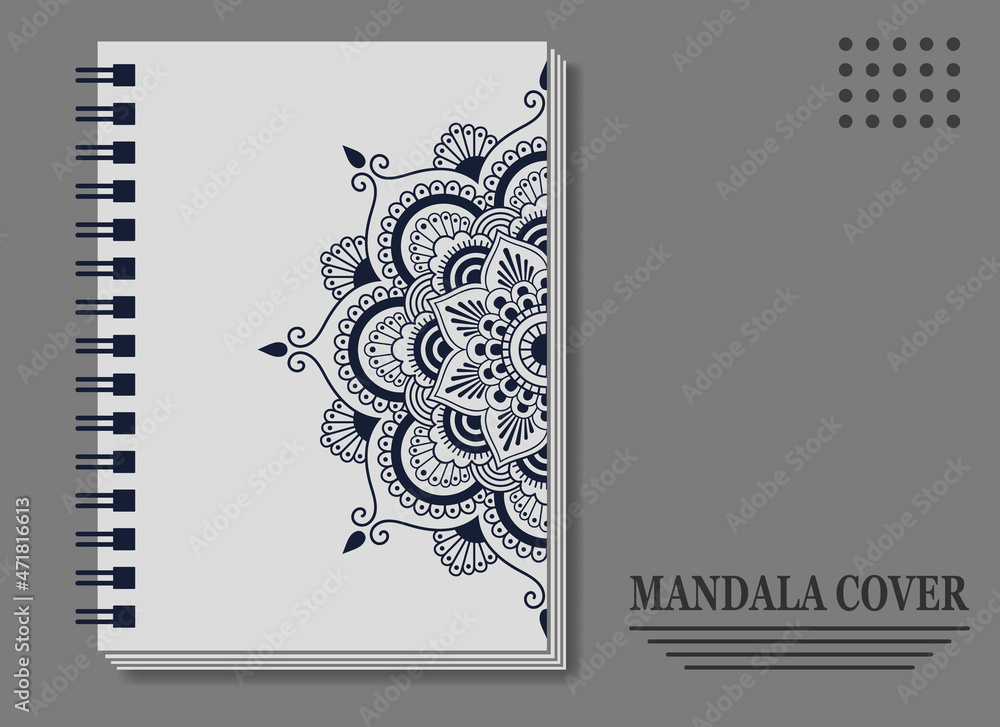Seamless mandala pattern book cover design. Creative mandala design for ...