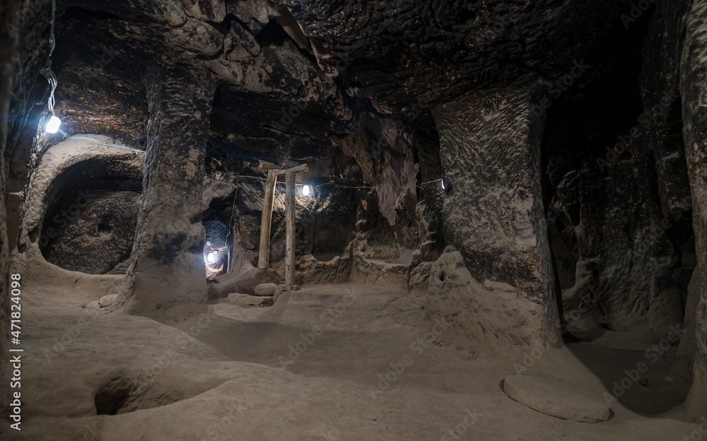 Gumusler Monastery and underground cave city in Nigde, Turkey. Unesco ...