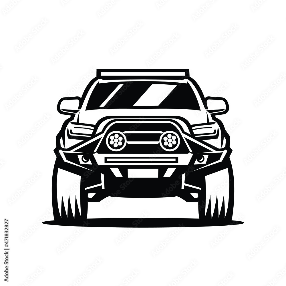Premium overland truck 4x4 off road front view vector isolated. Best ...