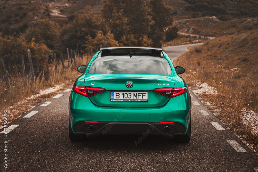 Alfa Romeo Giulia Veloce rear view Stock Photo | Adobe Stock