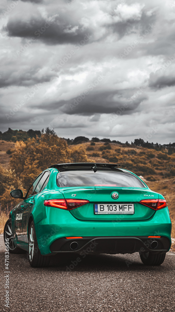 Alfa Romeo Giulia Veloce rear view Stock Photo | Adobe Stock