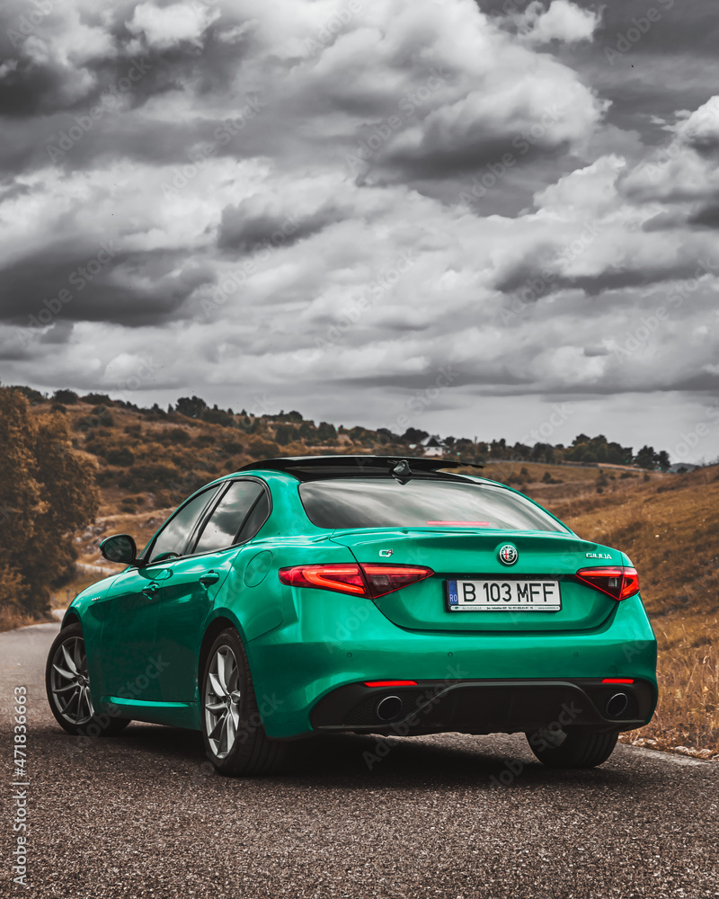Alfa Romeo Giulia Veloce rear view Stock Photo | Adobe Stock