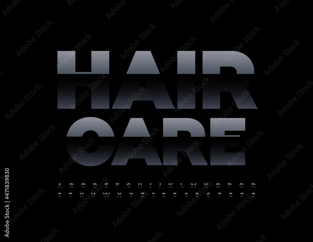 Vector premium logo Hair Care. Glossy Black Font. Modern trendy ...