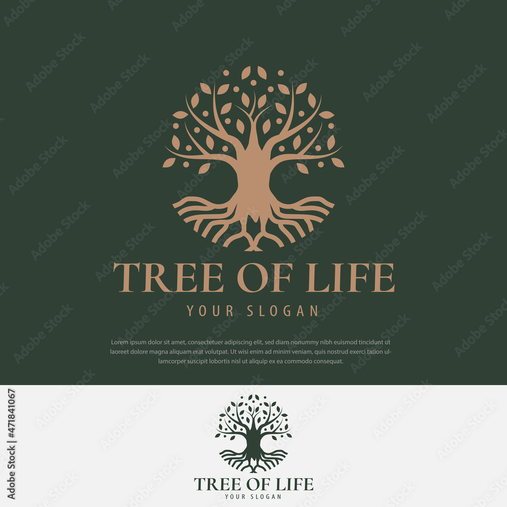 Family Tree of Life logo design vector illustration, symbol, icon ...