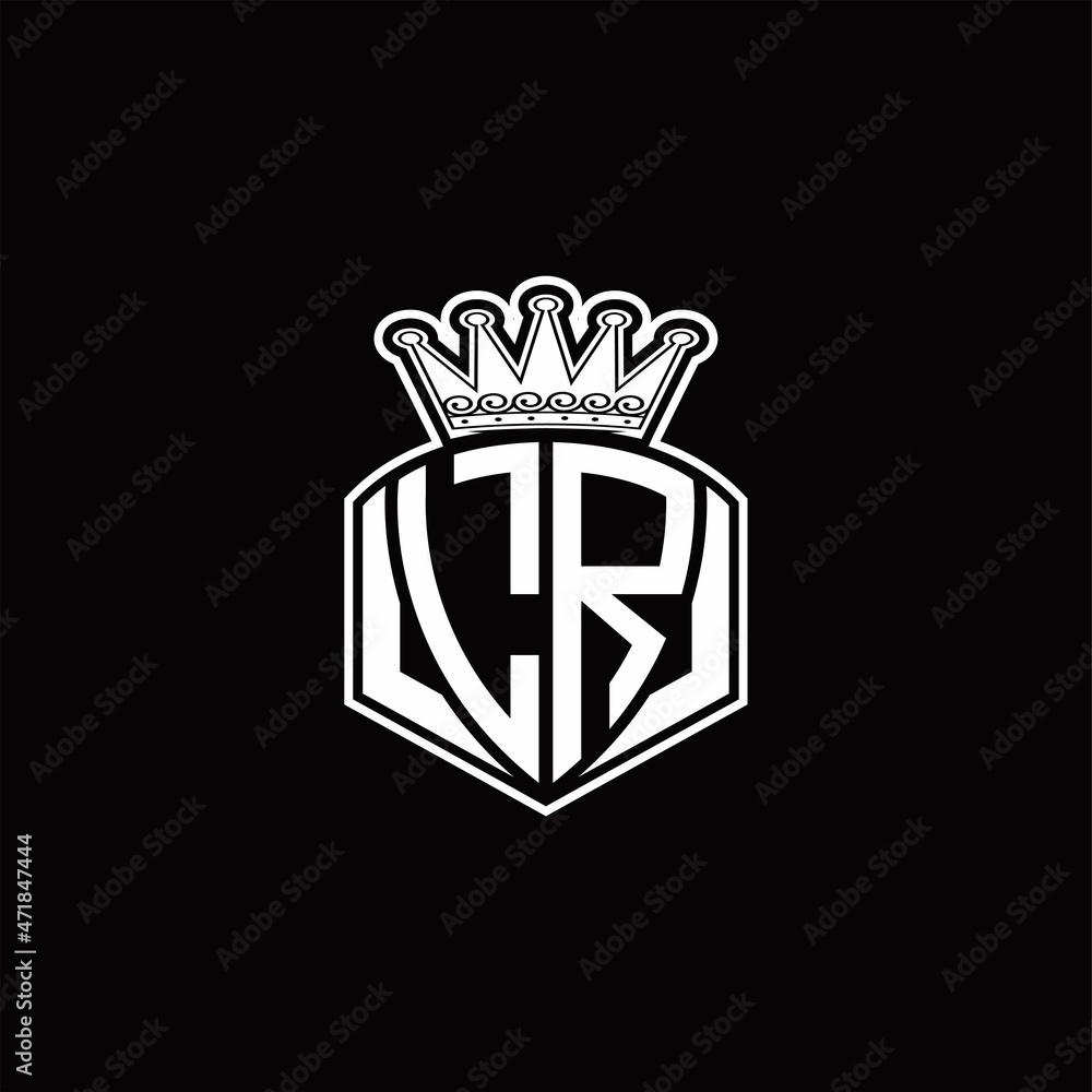 LR Logo monogram with luxury emblem shape and crown design template ...