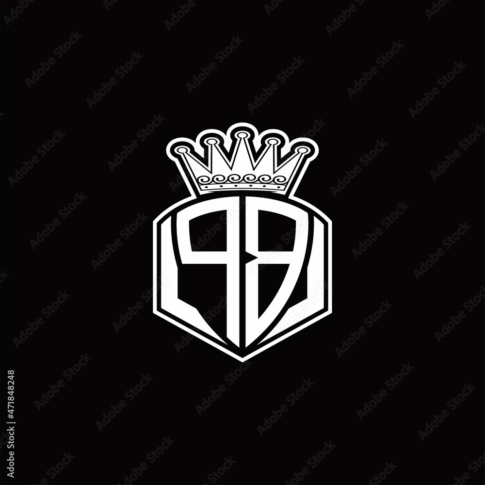 PB Logo monogram with luxury emblem shape and crown design template ...
