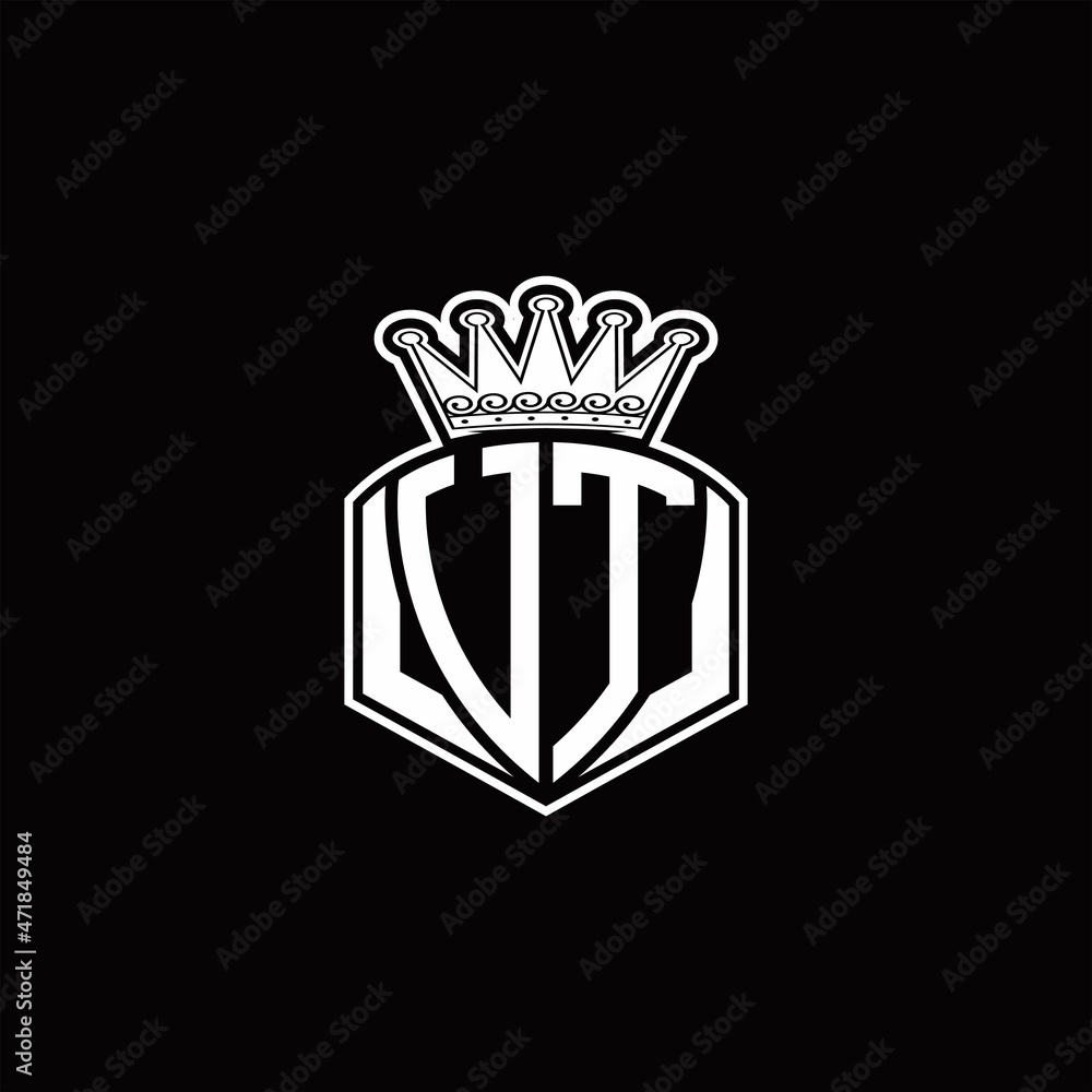 UT Logo monogram with luxury emblem shape and crown design template ...