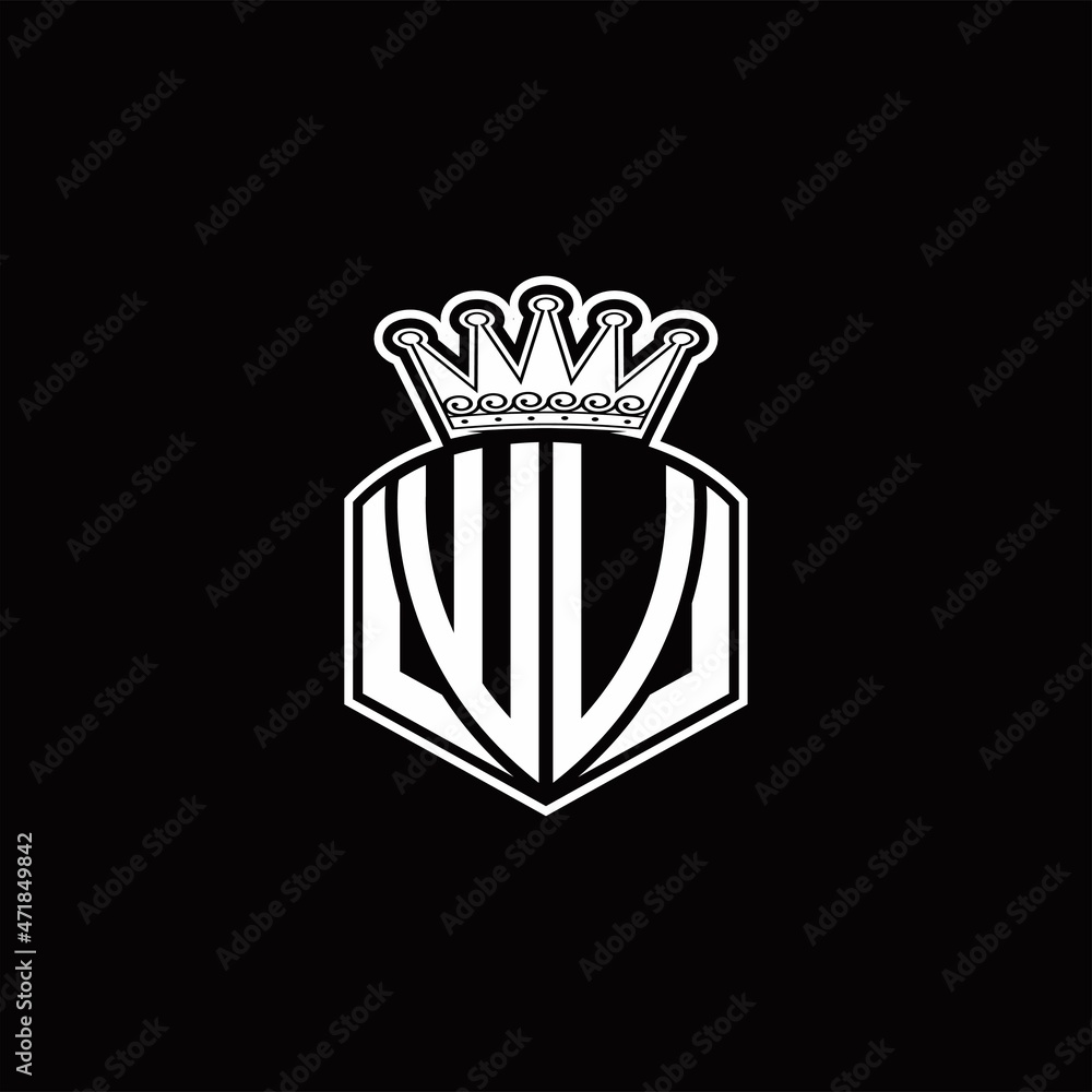 WV Logo monogram with luxury emblem shape and crown design template ...