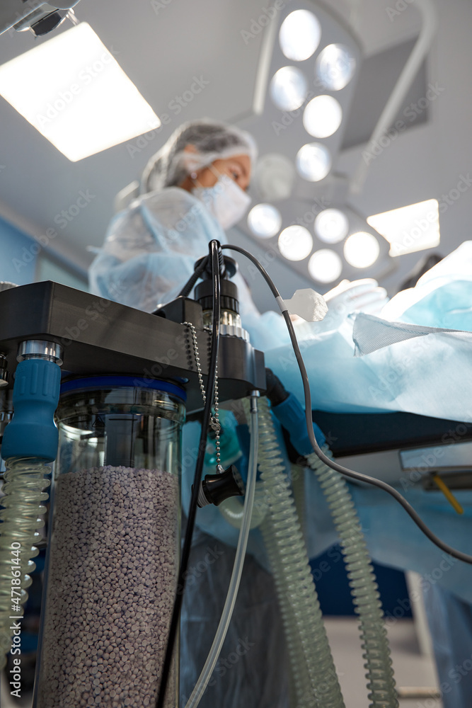 Medical Oxygen Concentrator is ready to use front of the emergency room ...