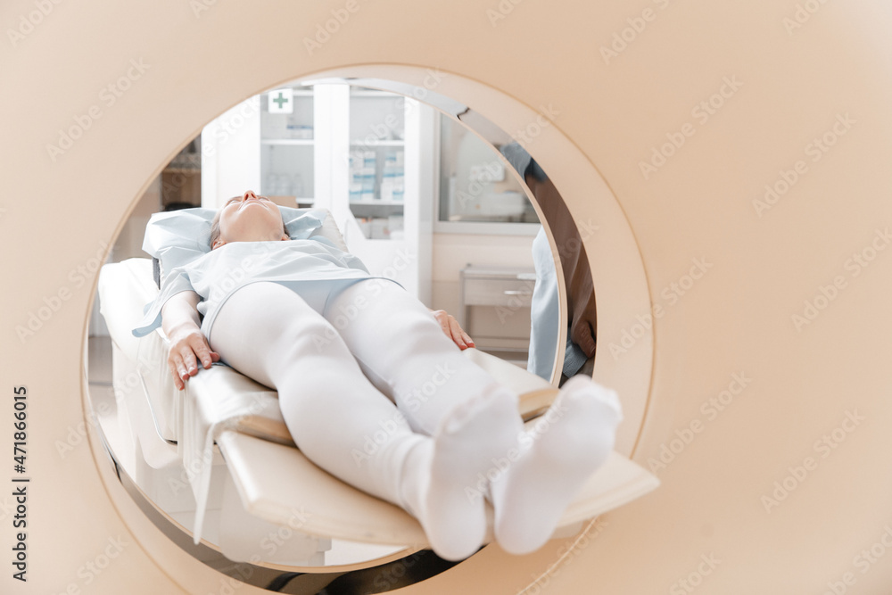 Medical CT or MRI Scan with a patient in the modern hospital laboratory ...