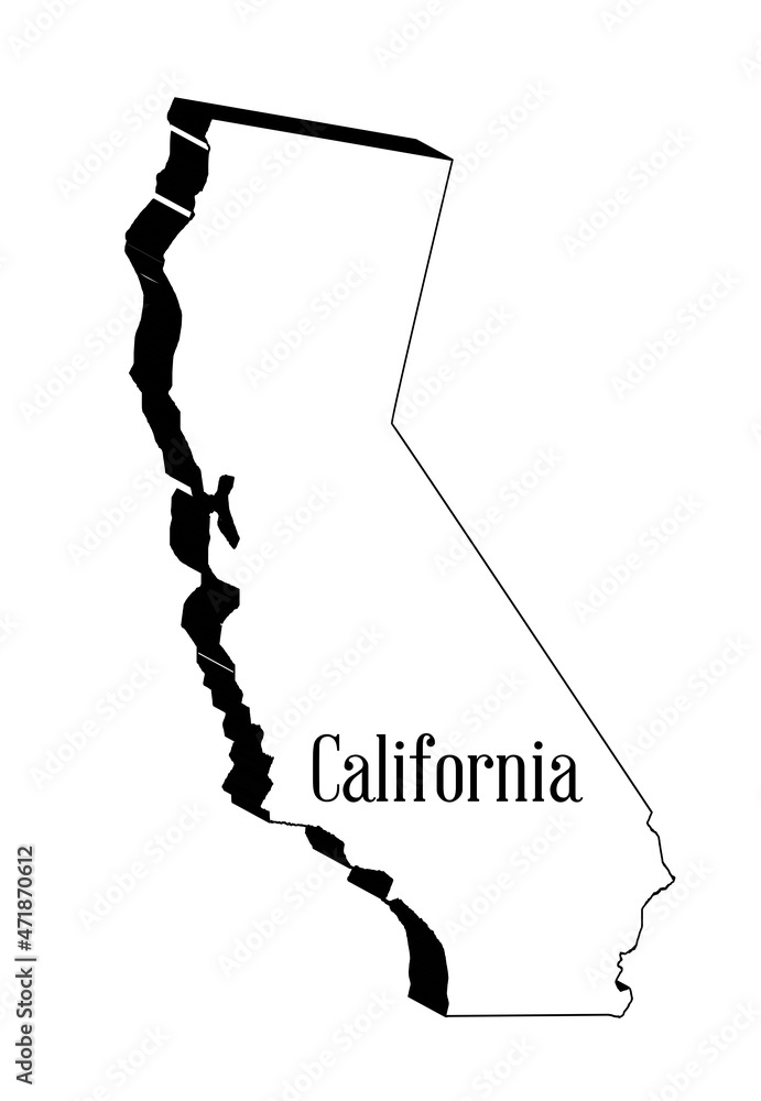 Outline map of california