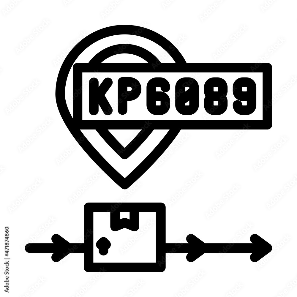 tracking number line icon vector. tracking number sign. isolated ...