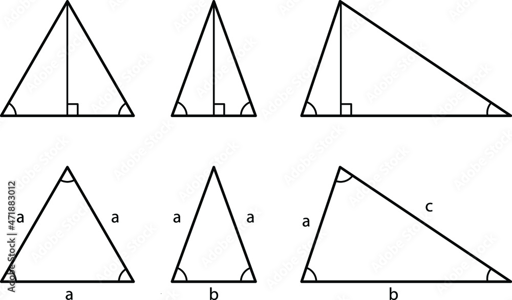 Math Triangle Education Diagrams - Isosceles, Equilateral, Scalene ...