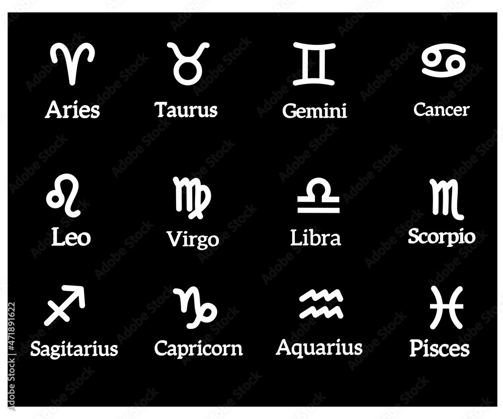 Zodiac logos. Zodiac Icon. Zodiac Symbol. Vector design illustration ...