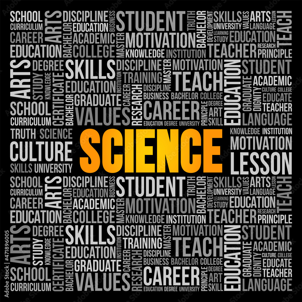 SCIENCE word cloud collage, education concept background Stock Vector ...