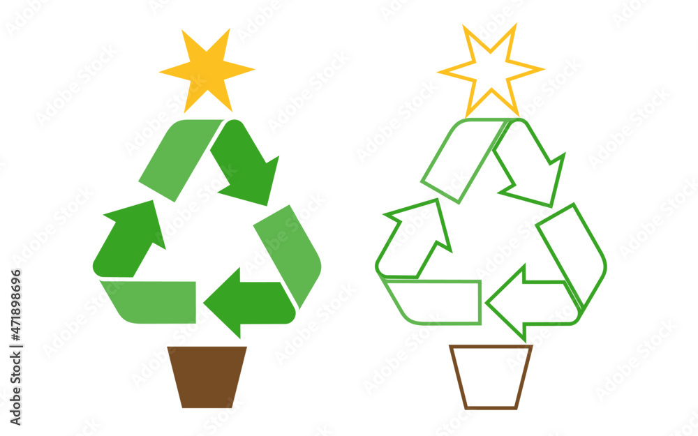 Vetor de Have a Green Christmas.Recycle your Christmas Three.Eco ...
