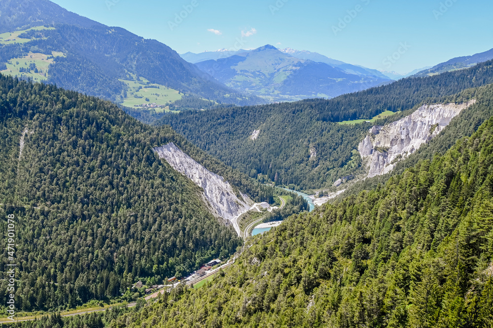 Rheinschlucht, Rhein, Ruinaulta, Fluss, Schlucht, Flims, Bergsturz ...