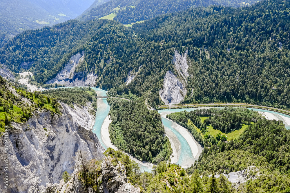 Rheinschlucht, Rhein, Ruinaulta, Fluss, Schlucht, Flims, Bergsturz ...