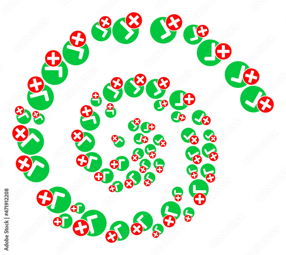 False positive icon spiral twirl mosaic. False positive symbols are ...