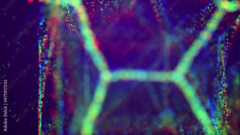 Awesome bg with magic particles fly in air, bokeh effects, DOF. Glowing ...