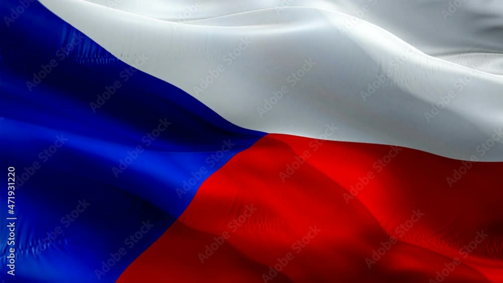 Czechia flag video. National 3d Czech Republic Flag Slow Motion video ...