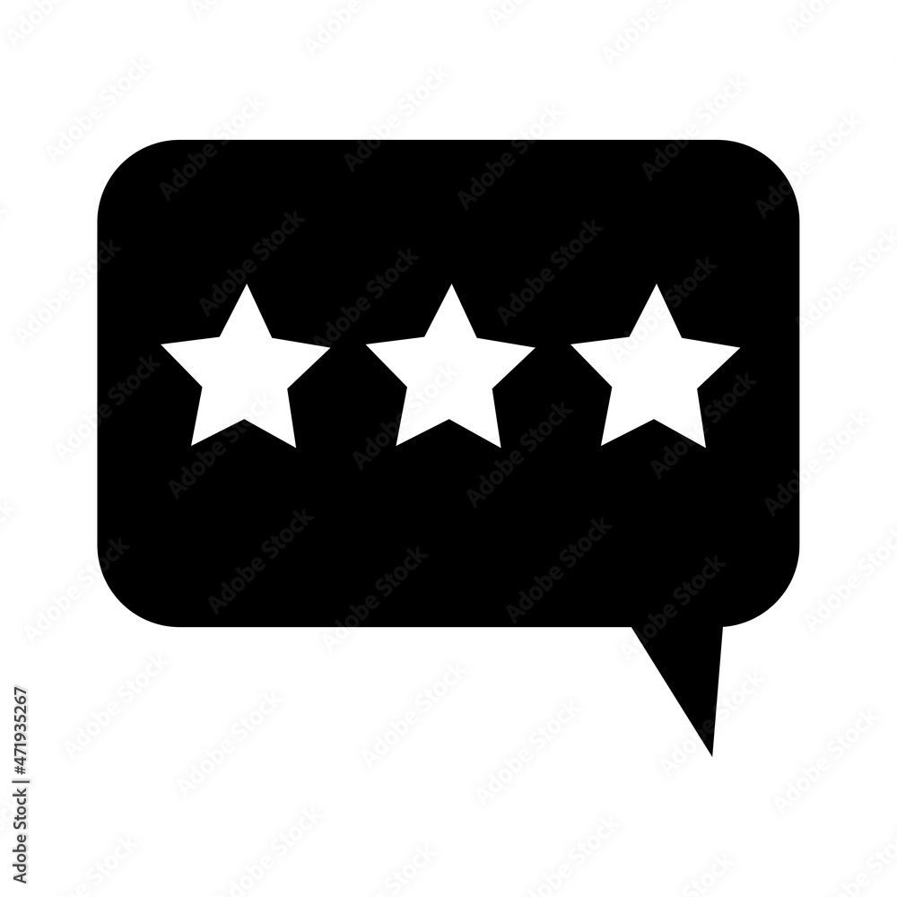 Chat box icon with stars. Rating background. Assessment concept ...