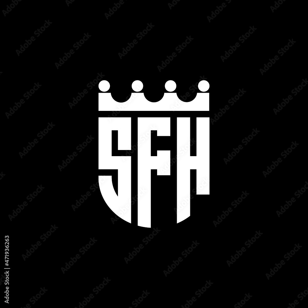 SFH letter logo design with black background in illustrator, vector ...