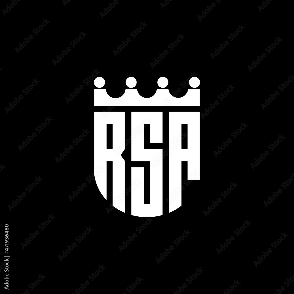 RSA letter logo design with black background in illustrator, vector ...