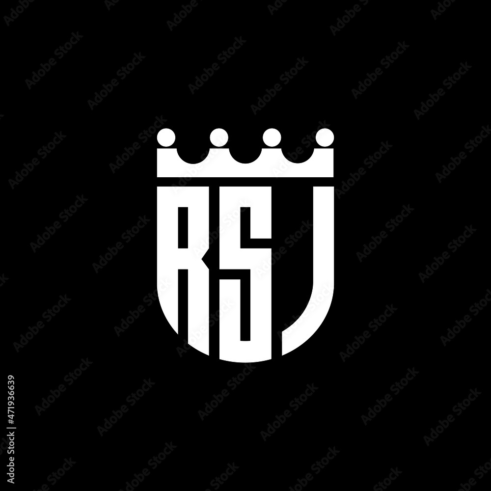 RSJ letter logo design with black background in illustrator, vector ...