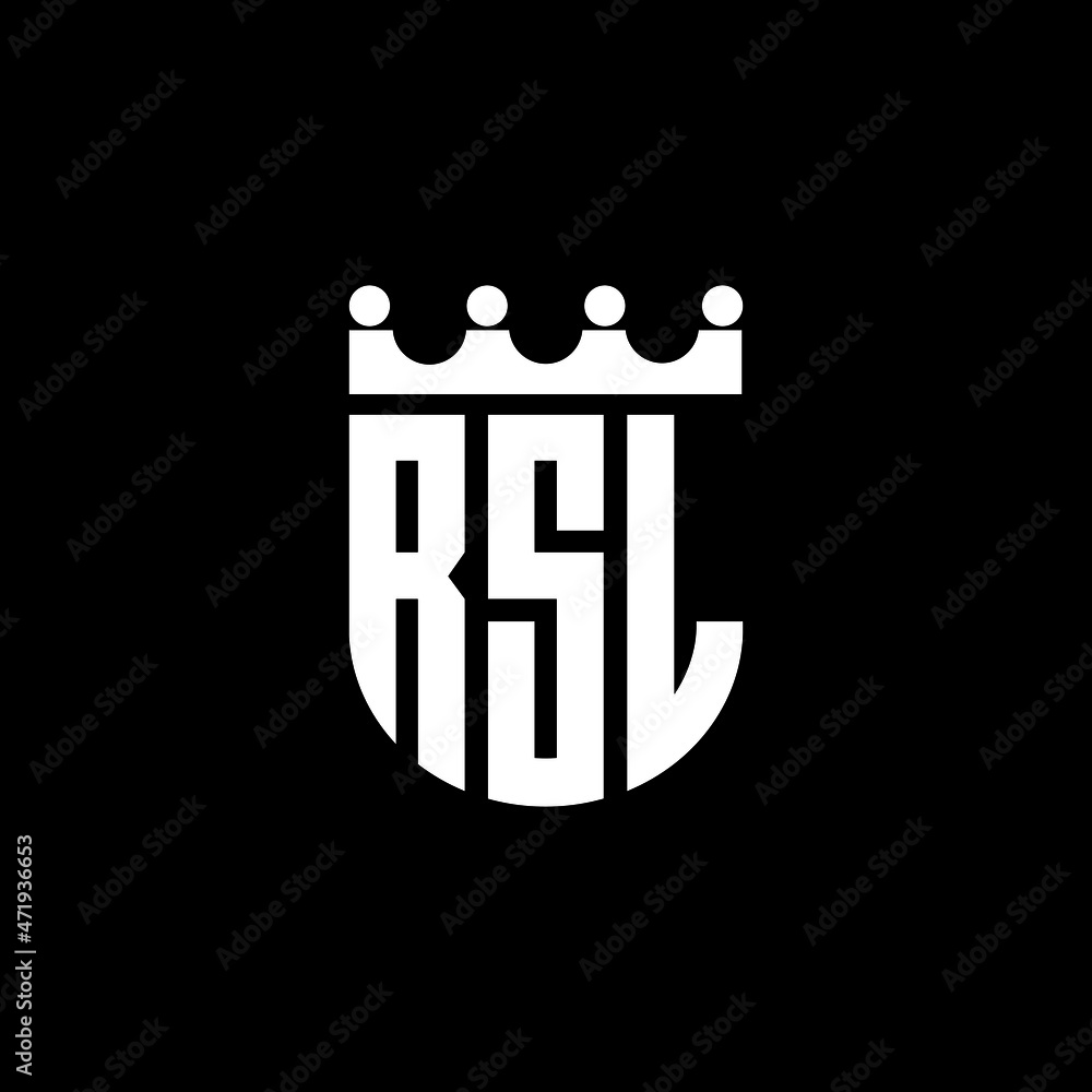 RSL letter logo design with black background in illustrator, vector ...