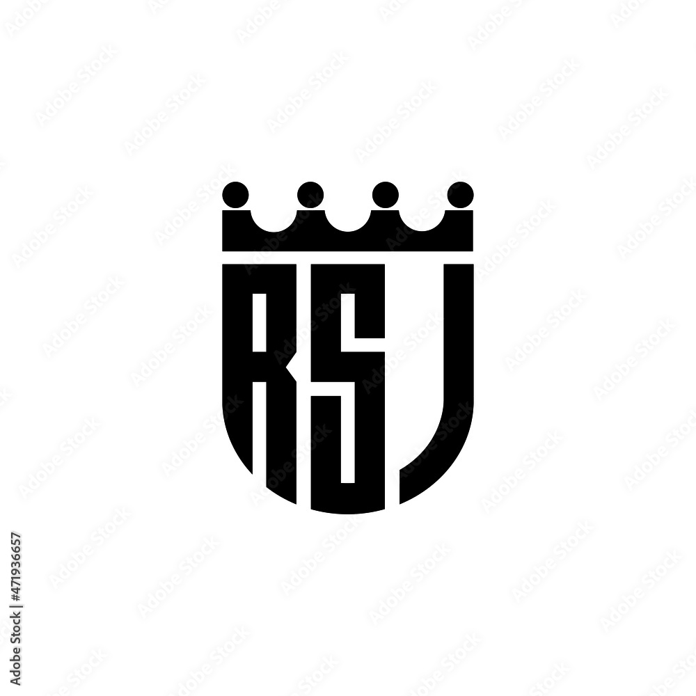 RSJ letter logo design with white background in illustrator, vector ...