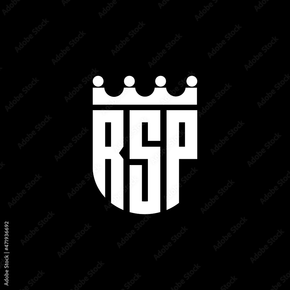 RSP letter logo design with black background in illustrator, vector ...