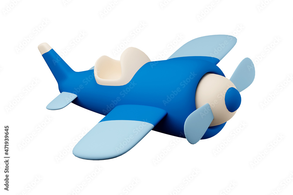 3D icon airplane isolated on white background. 3d render illustration ...