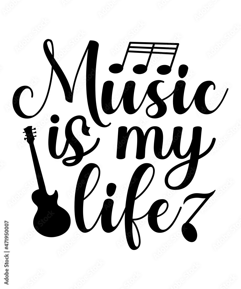 Vetor de Music SVG Bundle, Music Notes SVG, I Love Music, Music Staff ...