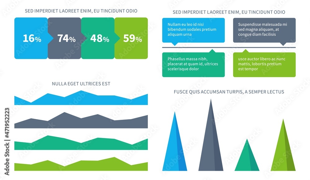 Infographics. Business presentation flowchart. Data visualization bars ...