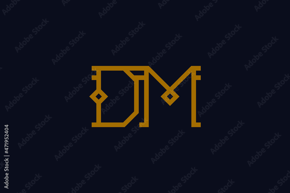 special unique initial DM logo and MD logo design. DM letter minimal ...