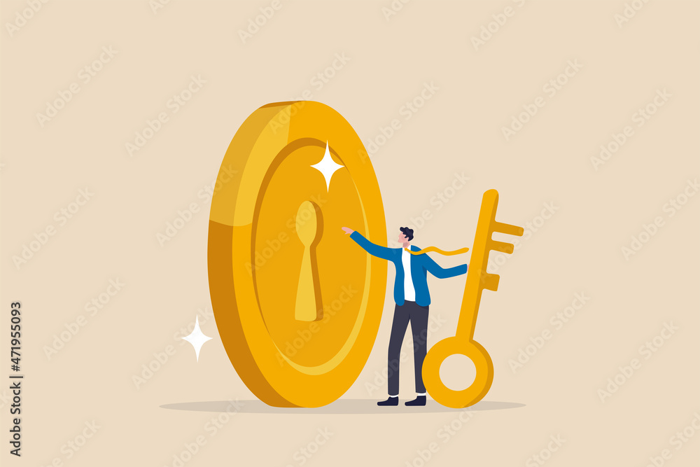 Financial key success, unlock secret reward for investment opportunity ...
