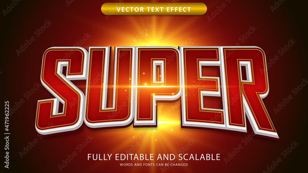 super text effect editable eps file Stock Vector | Adobe Stock