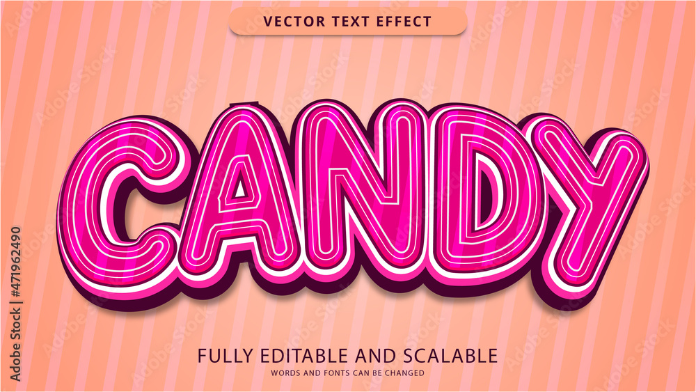 candy text effect editable eps file Stock Vector | Adobe Stock