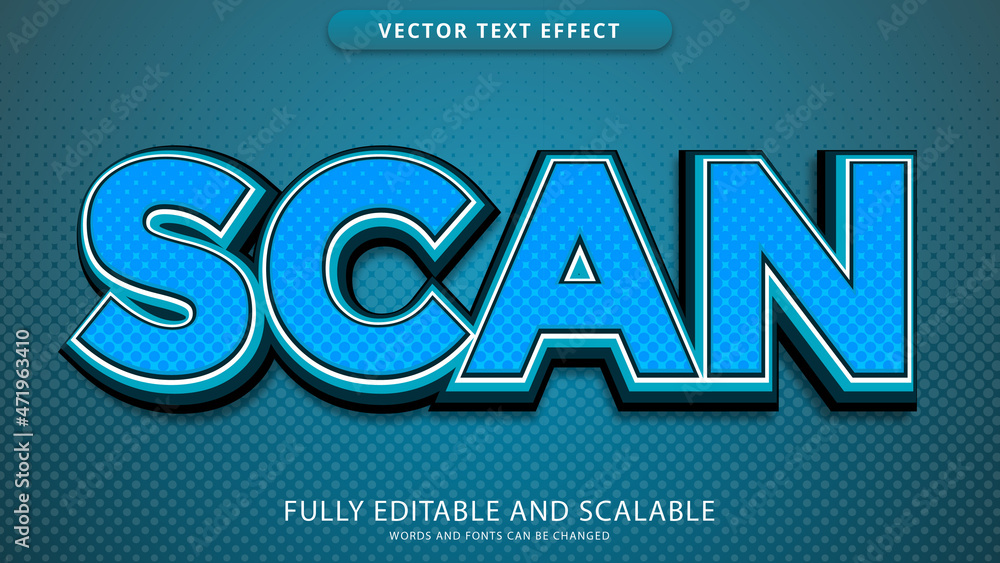 scan text effect editable eps file Stock Vector | Adobe Stock