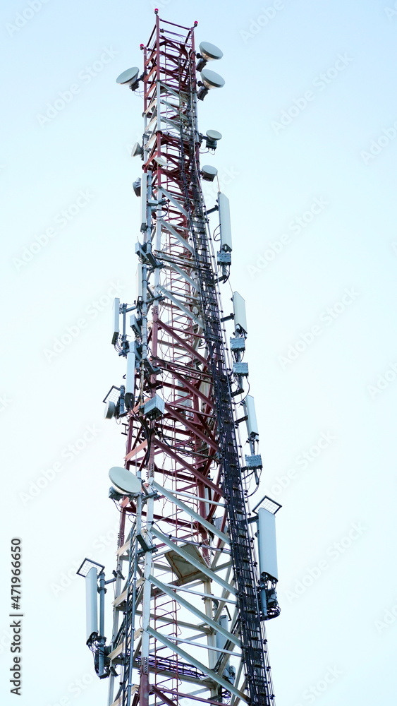 Telecommunication tower of 4G and 5G cellular. Base Station or Base ...