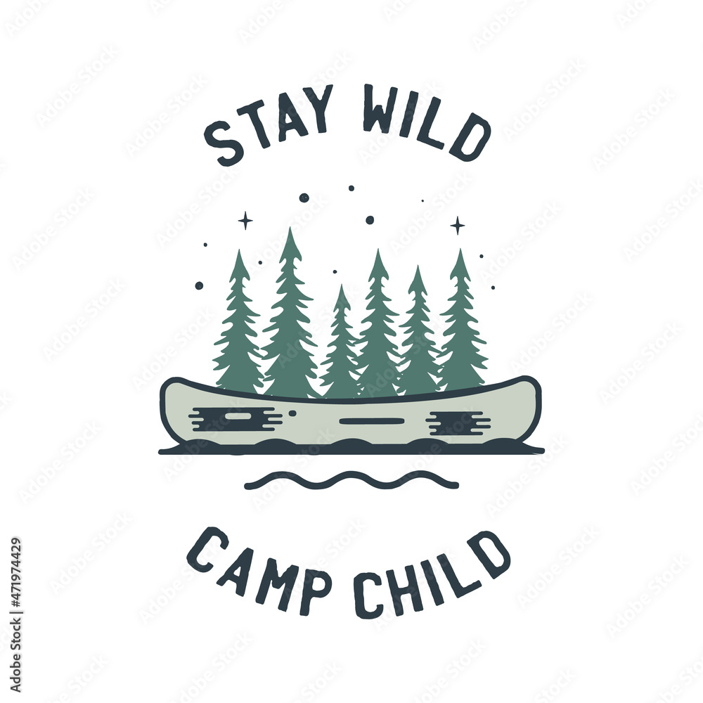 Camping adventure logo emblem illustration design. Vintage Outdoor ...