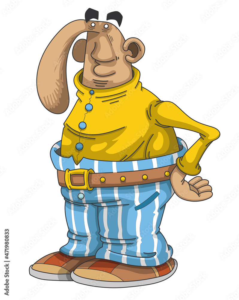 Caricature d'un personnage humoristique Stock Illustration | Adobe Stock