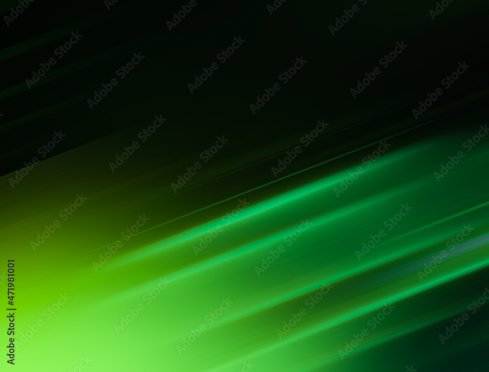 Gradient green lines fluorescent slanted light trails motion blur ...
