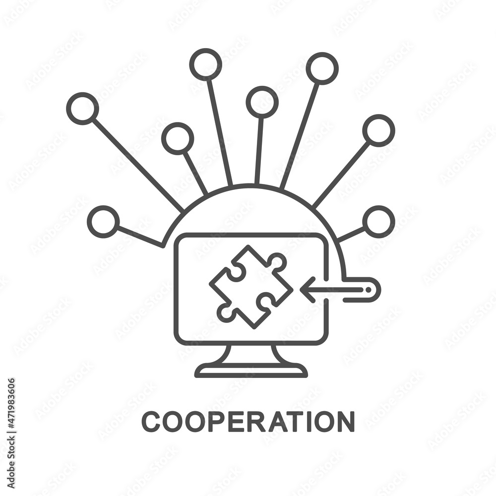 Icon – cooperation. Tools and platforms used for digital collaboration ...