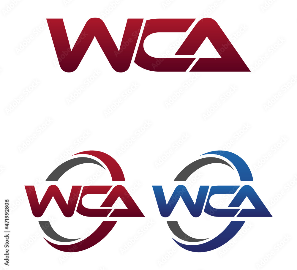 Modern 3 Letters Initial logo Vector Swoosh Red Blue WCA Stock Vector ...