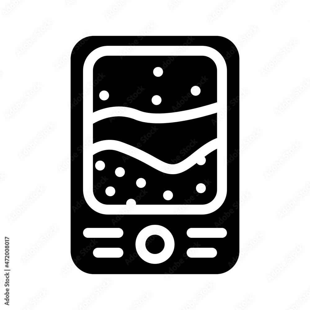 sounder diver electronic gadget glyph icon vector. sounder diver ...