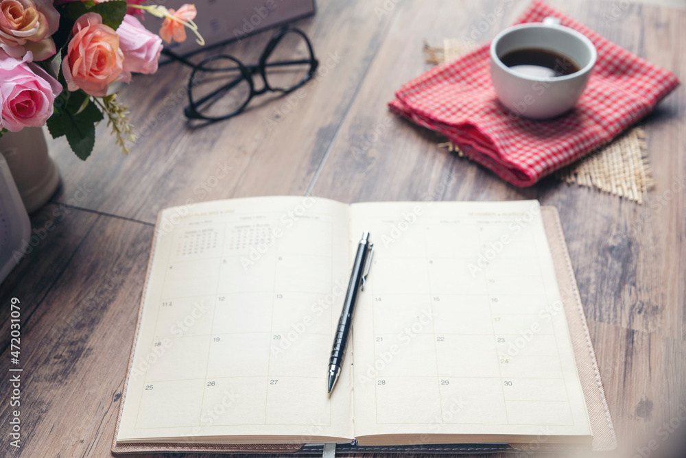 Diary, Calendar and agenda for Event Planner to plan timetable ...