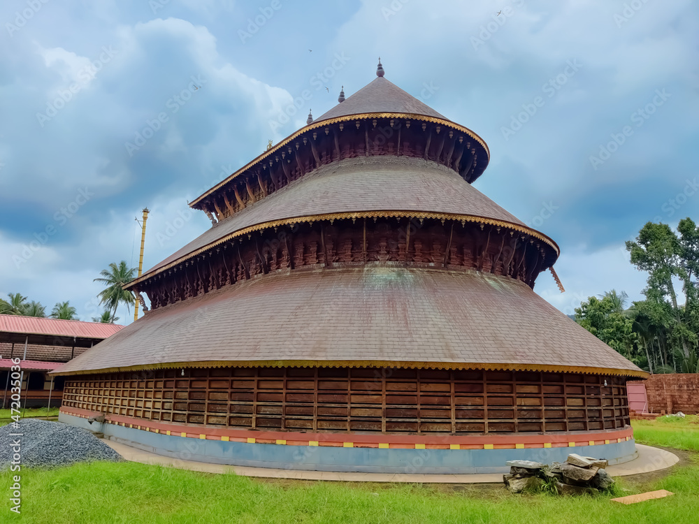Ancient Hindu temple traditional architectural design rich in wood ...
